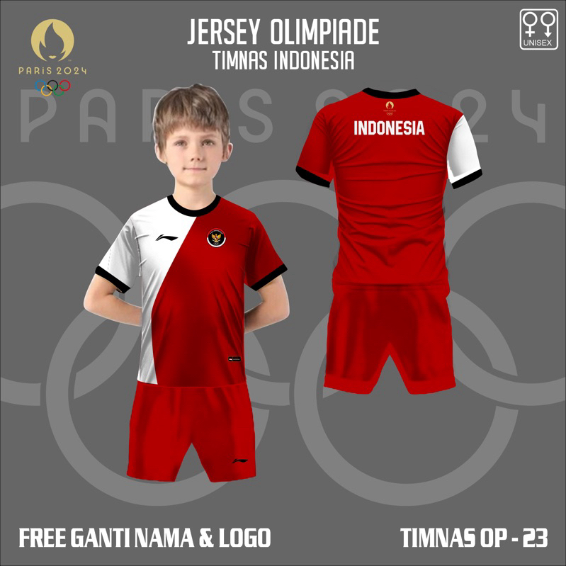 Jual Setelan jersey anak timnas Indonesia 2024 kaos baju badminton terbaru free custom nama dan ...
