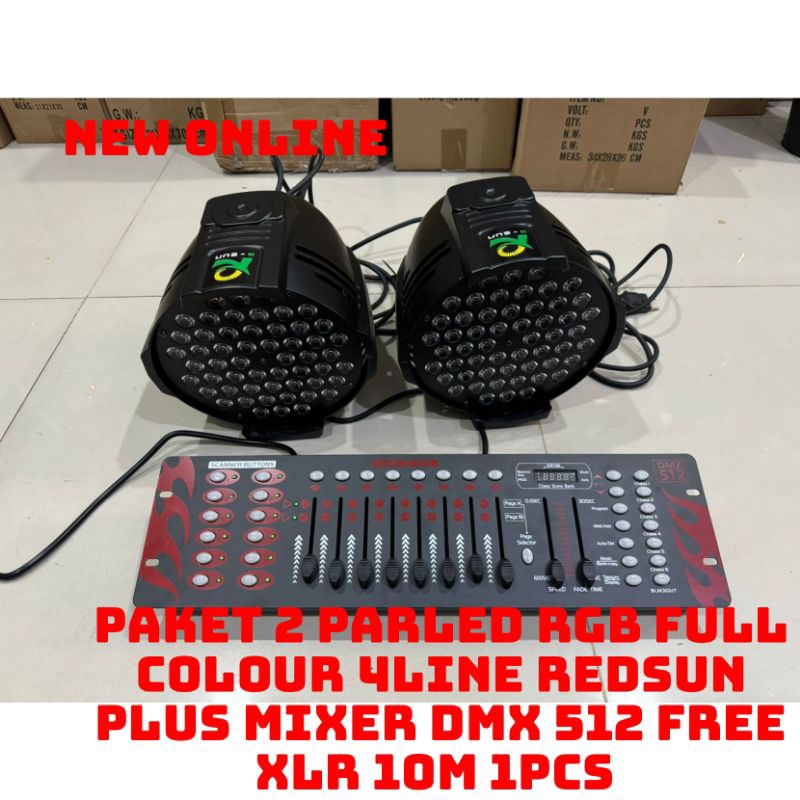 Jual PAKET 2 PARLED RGB FULL COLOUR 54LED 4LINE PLUS MIXER DMX 512 FREE ...