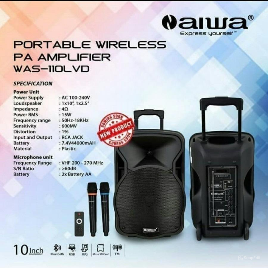 Jual PORTABLE WIRELESS PA AMPLIFIER AIWA WAS 110 LVD | Shopee Indonesia