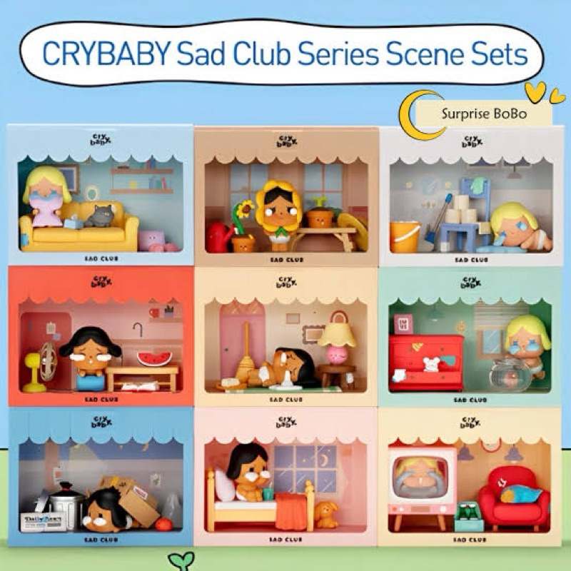 Jual ien ien POP MART CRYBABY Cry Baby Sad Club Series Scene Sets ...