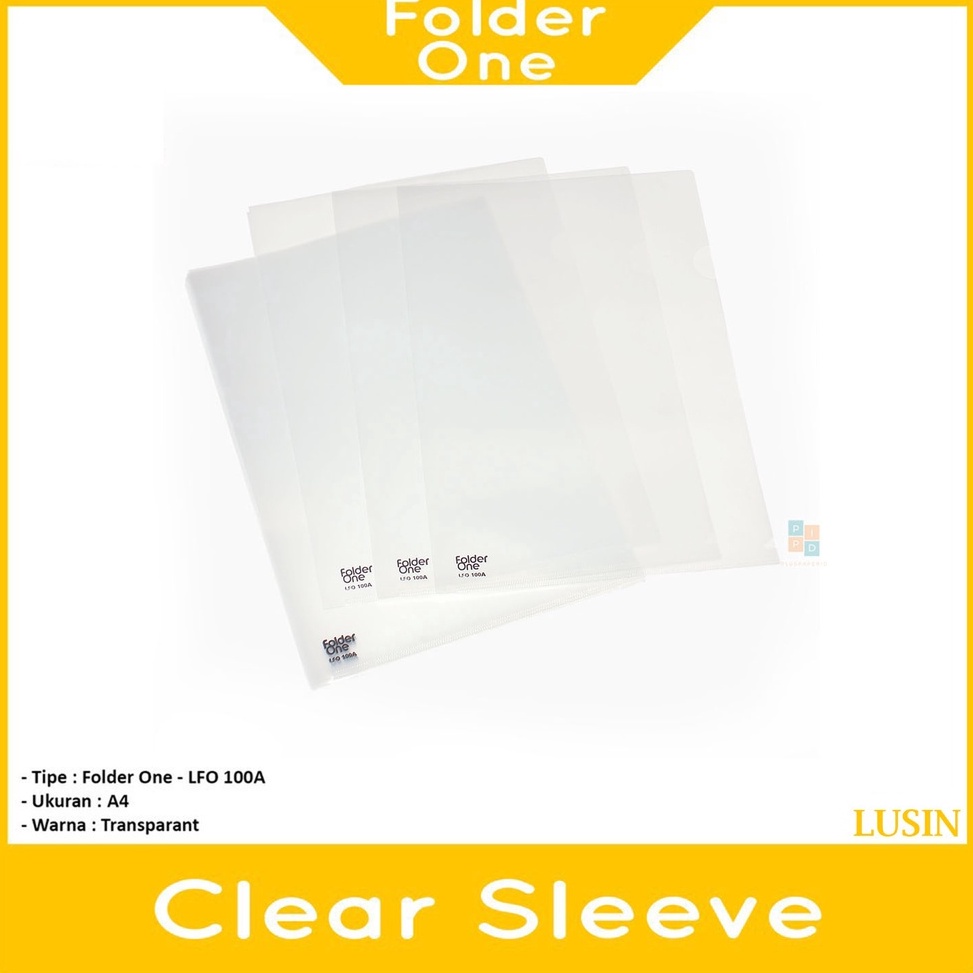 Jual Harga Bersaing Folder One Map L Bening Transparent A4 Warna Lusin ...