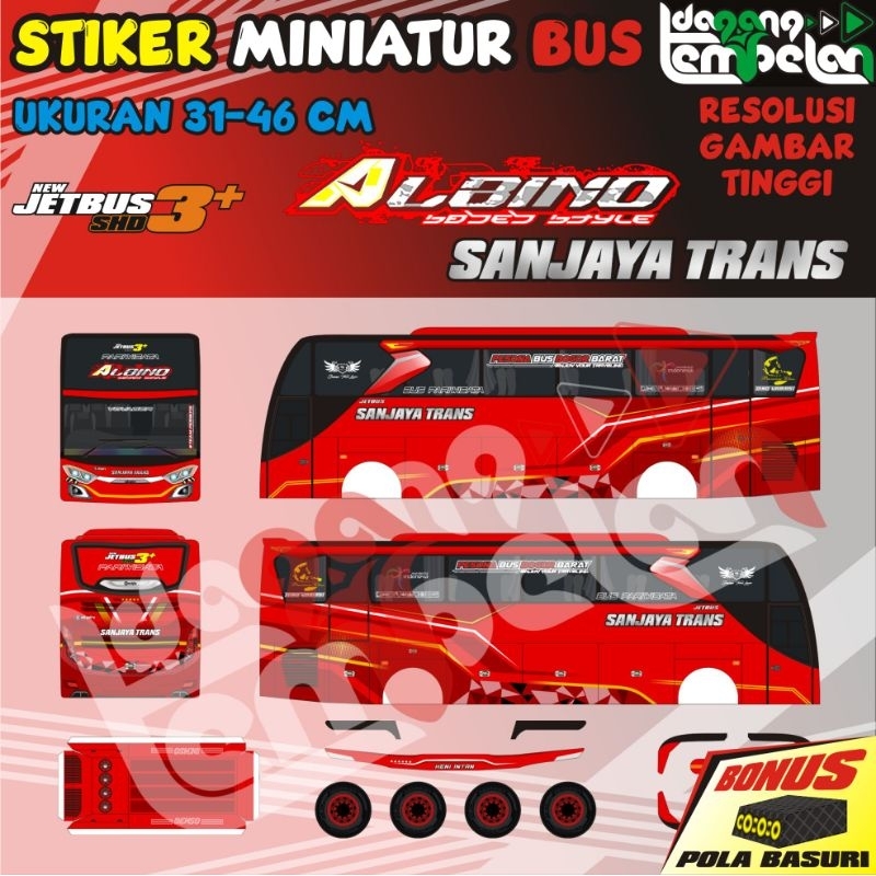 Jual Stiker Miniatur Bus Sanjaya Trans Albino | Avatar | Aladin BONUS ...