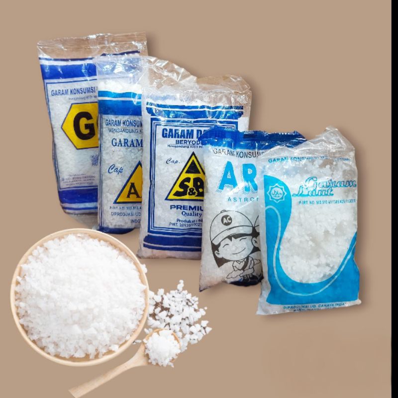 Jual 4PCS Garam Laut Kasar konsumsi beryodium 250g | Shopee Indonesia