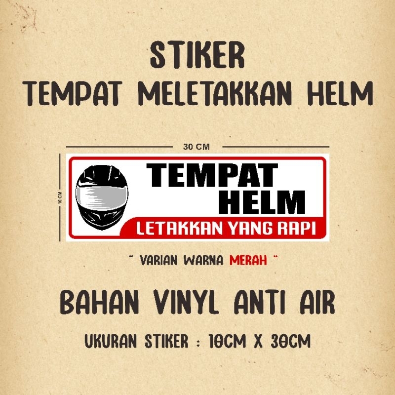 Jual Stiker Tempat Helm Sticker Letakkan Helm Disini Stiker Letakkan ...