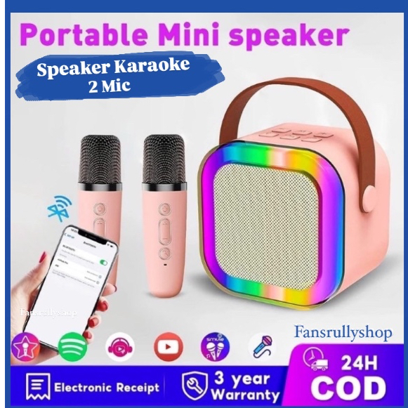 Jual Speaker Bluetooth Karaoke With Mic Wireless Music Box Portable ...