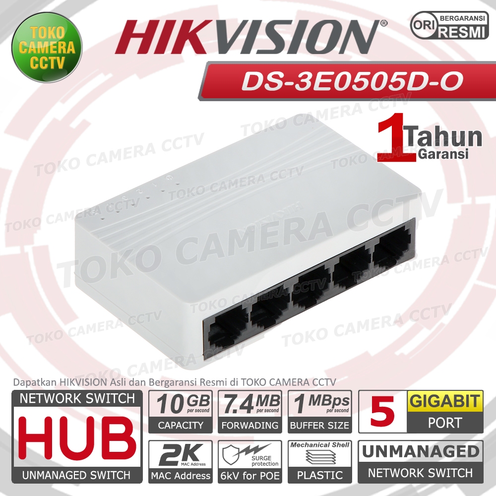 Jual SWITCH HUB GIGABIT HIKVISION DS-3E0505D-O 5 PORT ETHERNET SWITCH | Shopee Indonesia