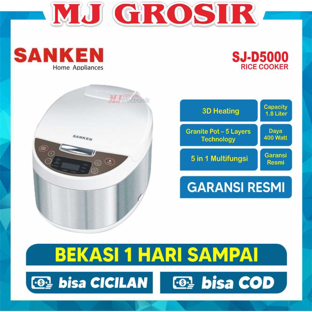 Jual MAGIC COM SANKEN SJ-D 5000 STAINLESS 1.8 LITER | Shopee Indonesia