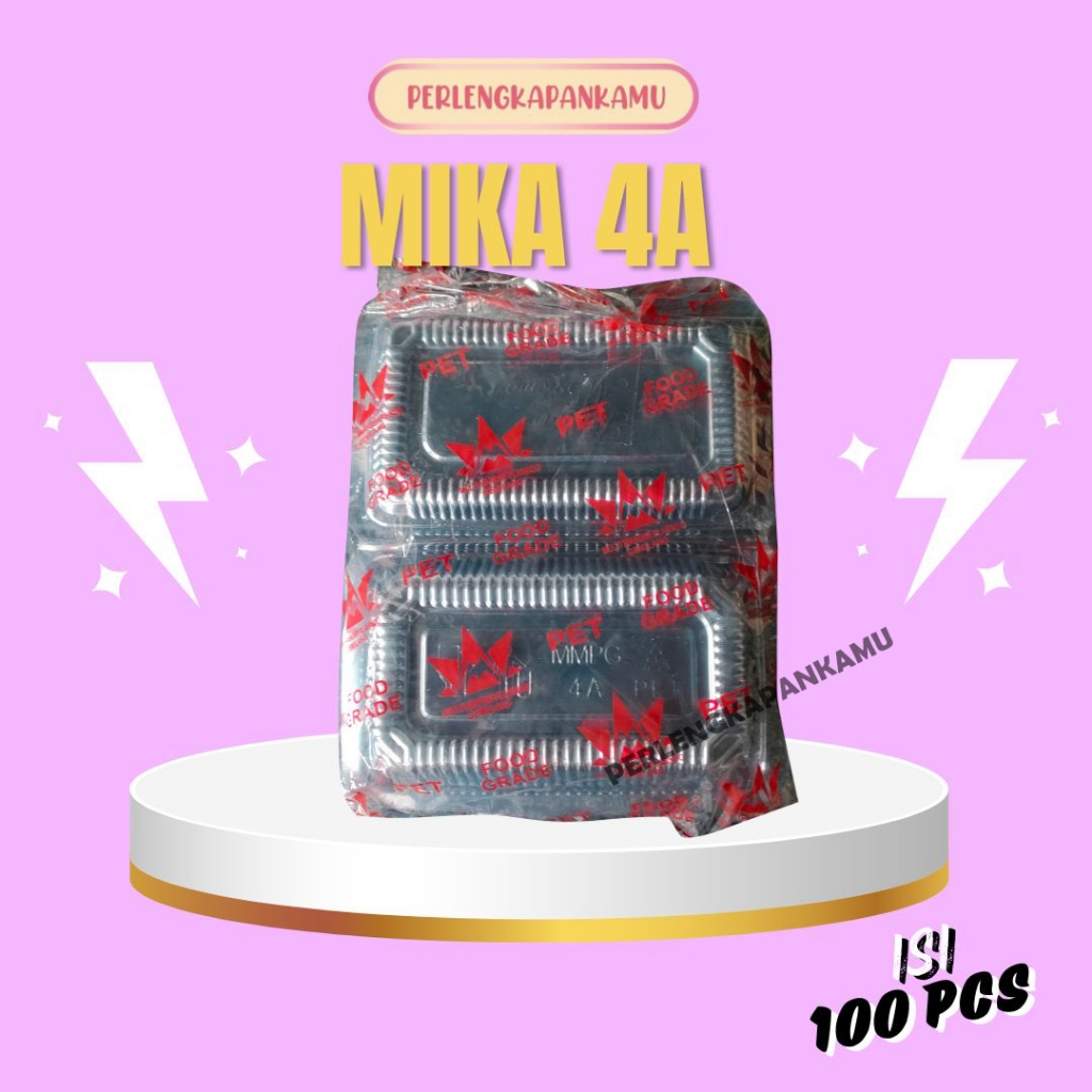 Jual Mika Kue Makanan 4A isi 100 Box Mika Plastik Bolu Nasi Sosis Food ...