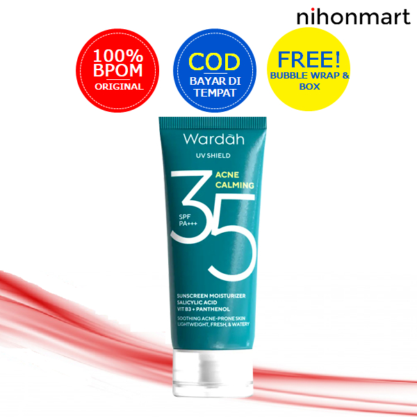 Jual Wardah UV Shield Acne Calming Sunscreen Moisturizer (SPF 35) 35ml ...