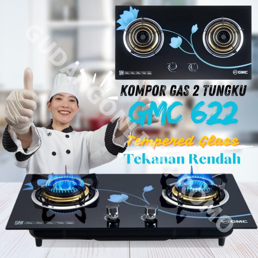 Jual Kompor Gas Kaca 2 Tungku Atas Meja atau Tanam Cor Type 621 / 622 / 623 / 625 / 626 | Shopee ...