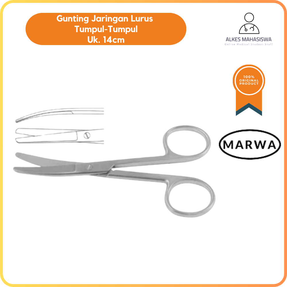 Jual Gunting Jaringan Tumpul Tumpul BENGKOK/CURVED 14 Cm - Marwa ...