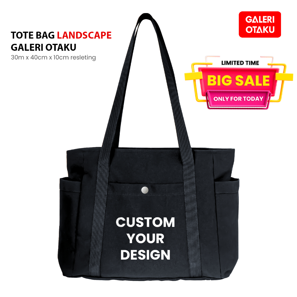Jual Tas Tote bag Custom Kanvas Hitam Tebal Bisa Custom Satuan | Shopee Indonesia