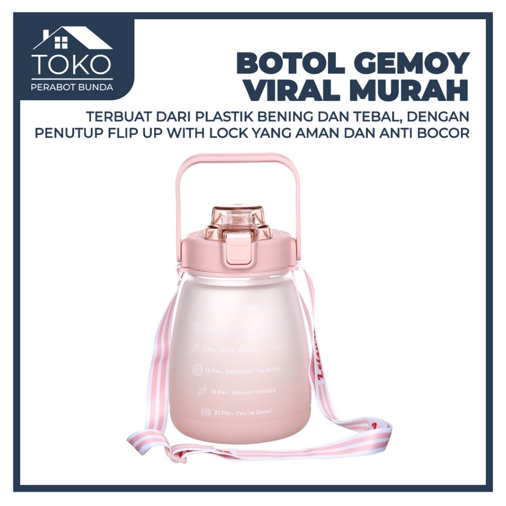 Jual BOTOL GEMOY VIRAL MURAH GRADASI TALI PANJANG BOTOL MINUM 1,3 LITER ...