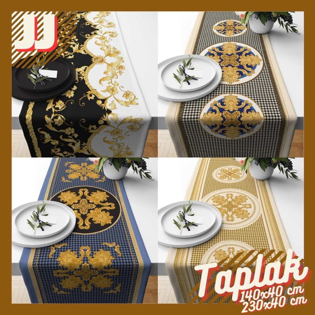 Jual TABLE RUNNER TAPLAK MEJA PRINT MOTIF LUXURY 140X40 DAN 230X40 CM ...