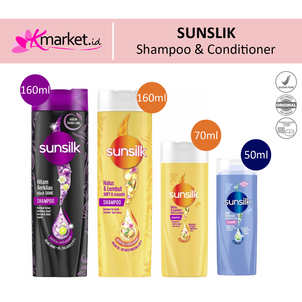 Jual Sunsilk Shampoo Black Shine | Shampoo Rambut Lembut Soft & Smooth ...