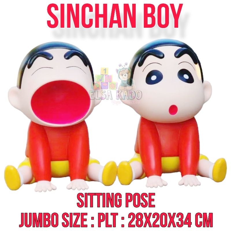 Jual Action Figure Crayon Sinchan Kid Boy Sitting Big Size Hard Vinyl ...