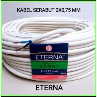 Jual Kabel Serabut Eterna 2x0,75 Asli tembaga Wrn putih HARGA 1 Meter | Shopee Indonesia
