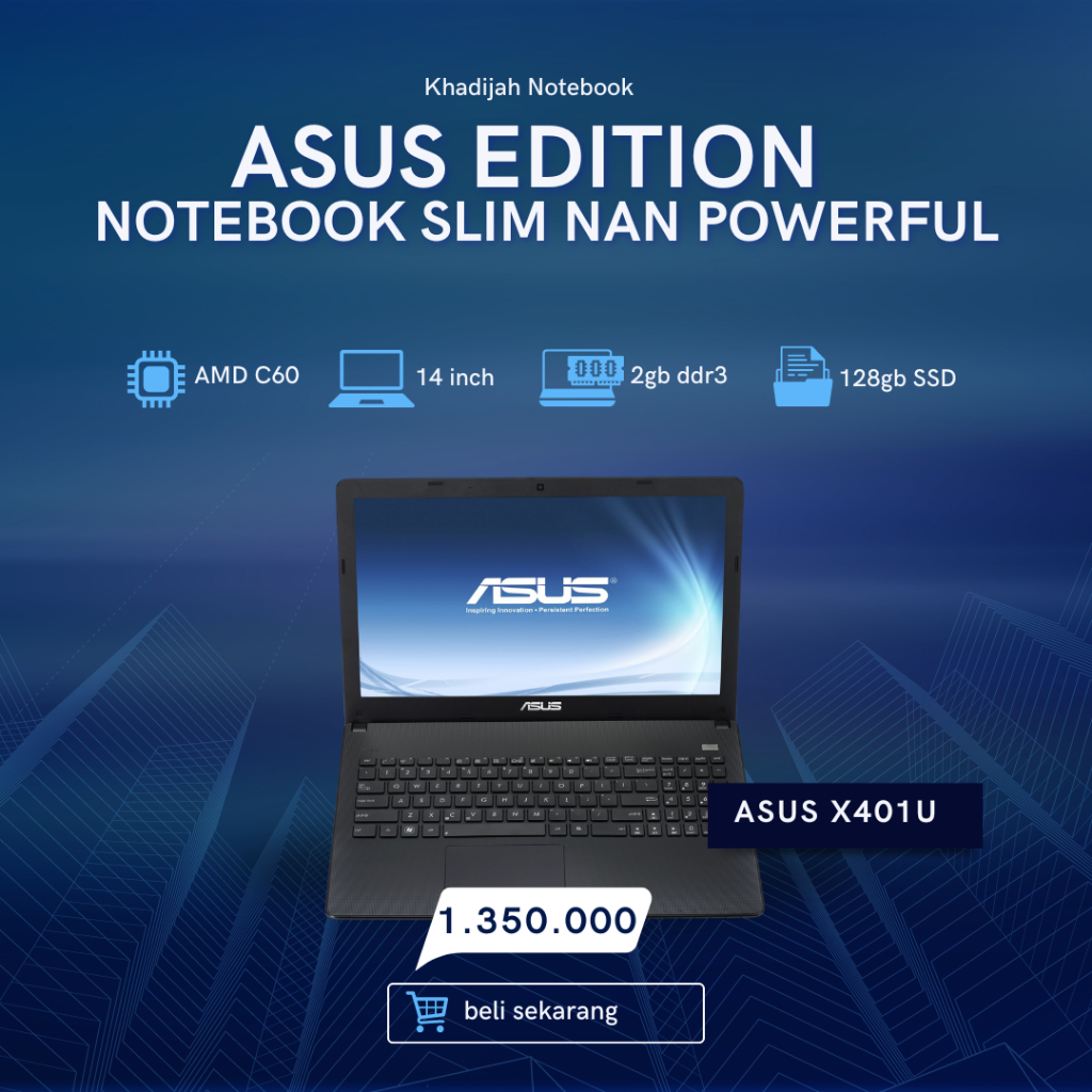 Jual Laptop ASUS PRO BU40L RAM 8 SSD 256 GB X401U AMD C60 2GB/128GB SSD ...