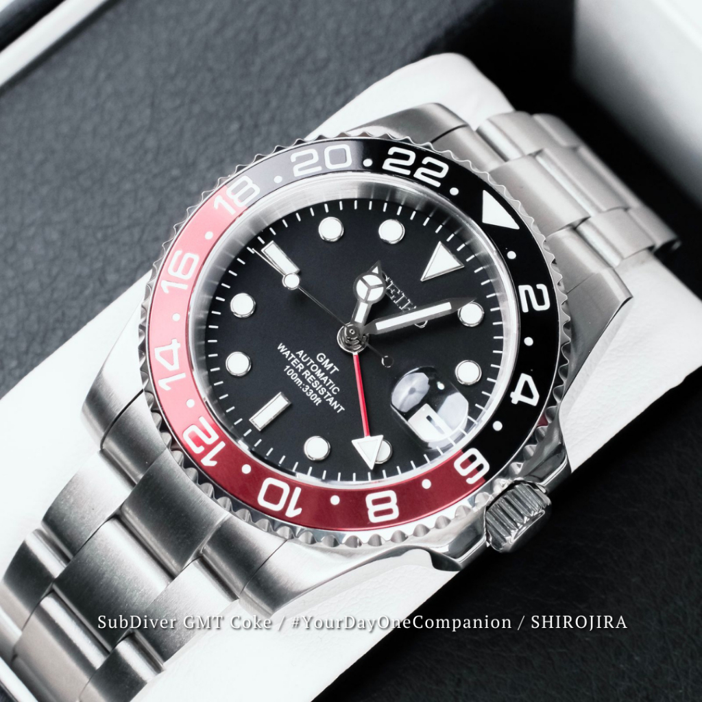 Jual Shirojira Seiko Mod Submariner Coke Automatic NH34 GMT Dual Time ...