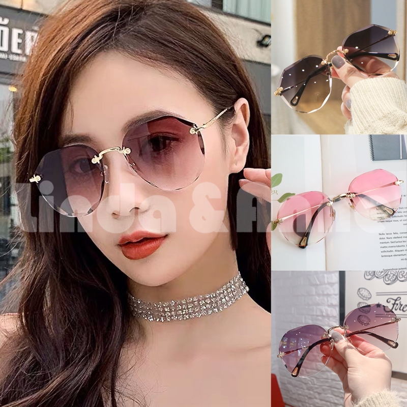 Jual L&A - Kacamata Hitam Retro Lensa Gradasi Dua Warna Sunglasses ...