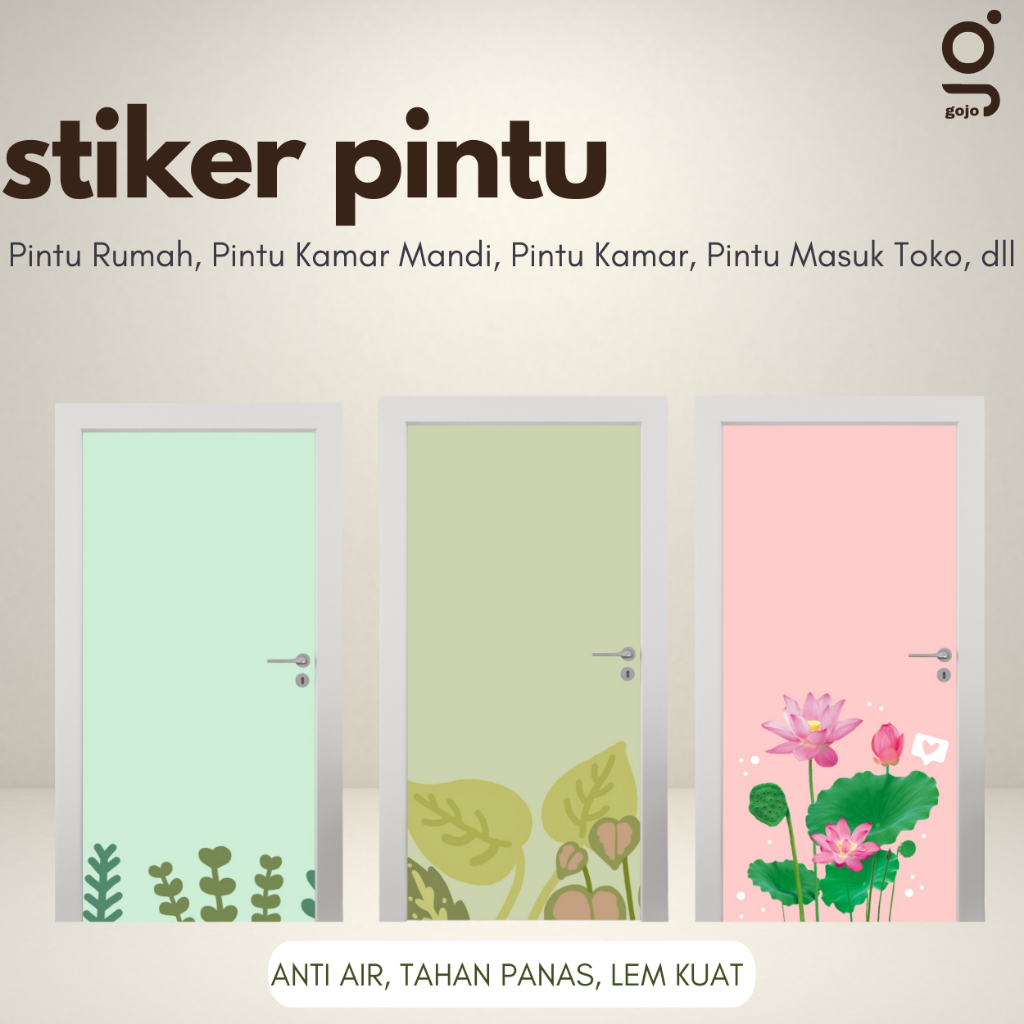 Jual Gojo Stickers - Stiker Pintu Motif Tanaman Bunga Daun / Wallpaper ...
