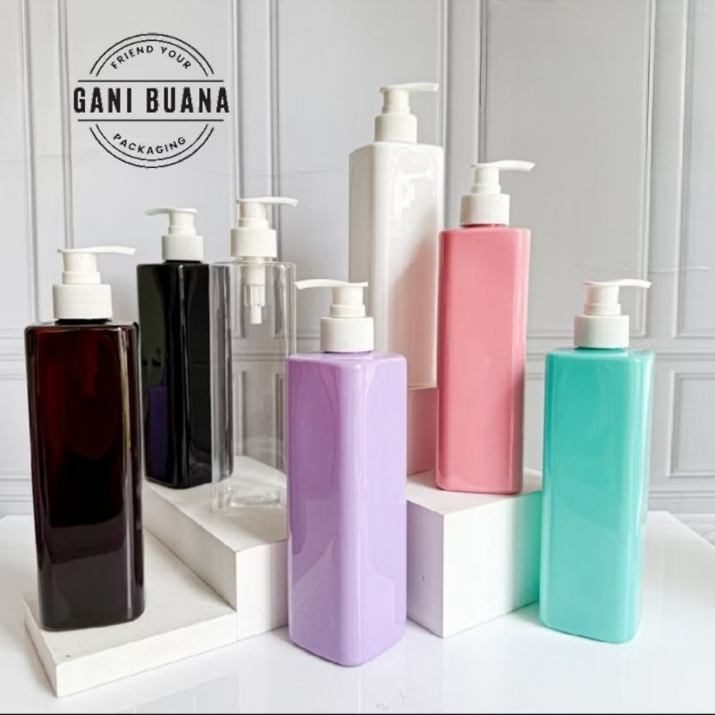 Jual BOTOL PUMP 500ML KOTAK TUTUP PUMP PUTIH/BOTOL SABUN 500ML KOTAK PET | Shopee Indonesia