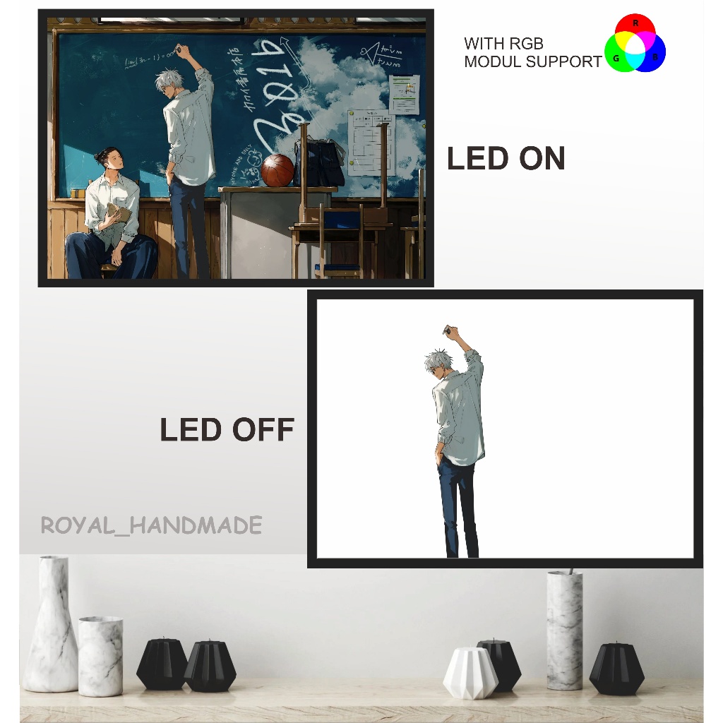 Jual Anime Jujutsu Kaisen Gojo Light Painting Frame banyak Mode Warna ...