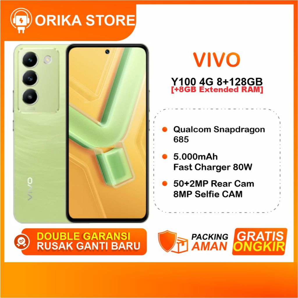 Jual Vivo Y100 4G 8+128GB / 8+256GB [+8GB Extended RAM] Garansi Resmi ...