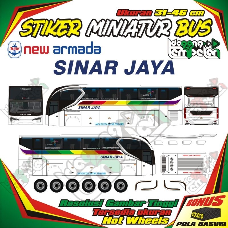 Jual Stiker Miniatur bus new armada skylander r22 aneka transport ...