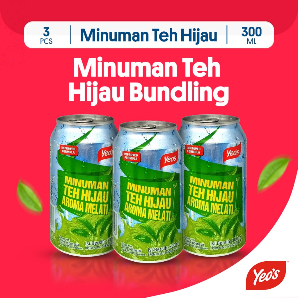 Jual Yeos Minuman Kaleng Teh Hijau Jasmine Green Tea 300ml - 3 Pcs ...