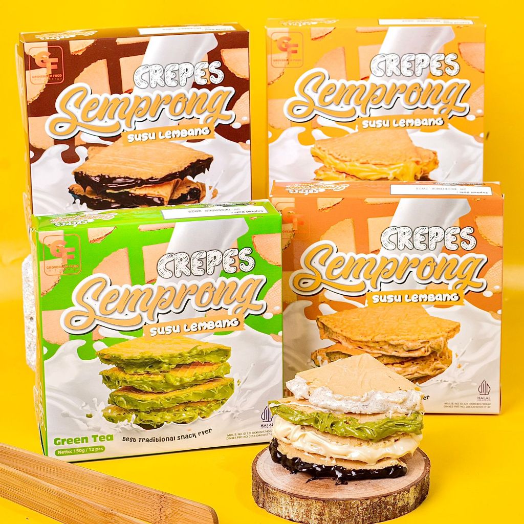 Jual Semprong susu crepes rasa coklat milk vanila chesse tiramisu ...