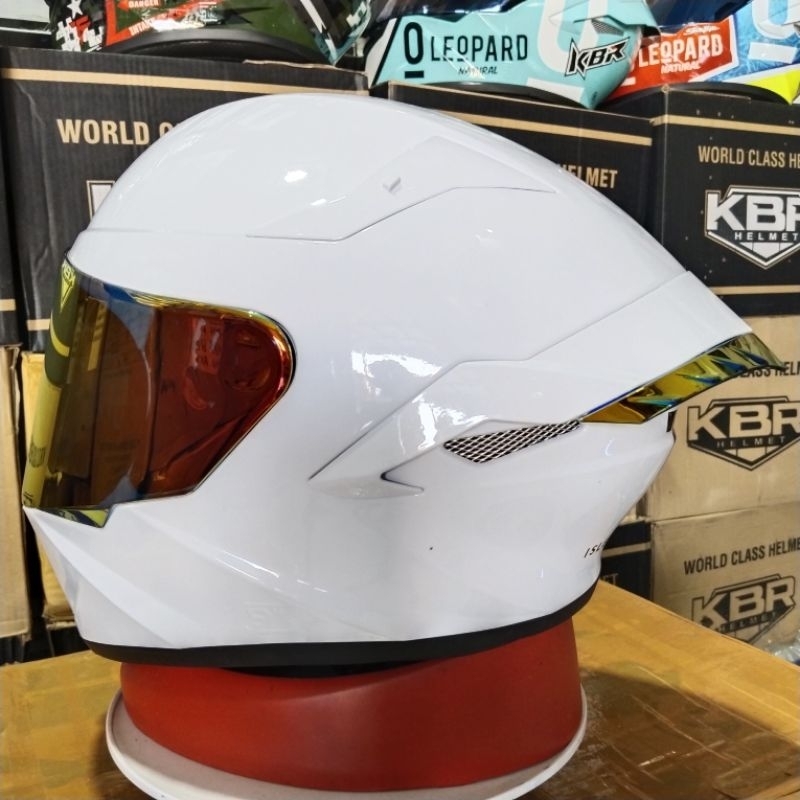 Jual HELM FULL FACE KBR TTC SOLID WHITE GLOSSY (PAKET GANTENG) | Shopee Indonesia