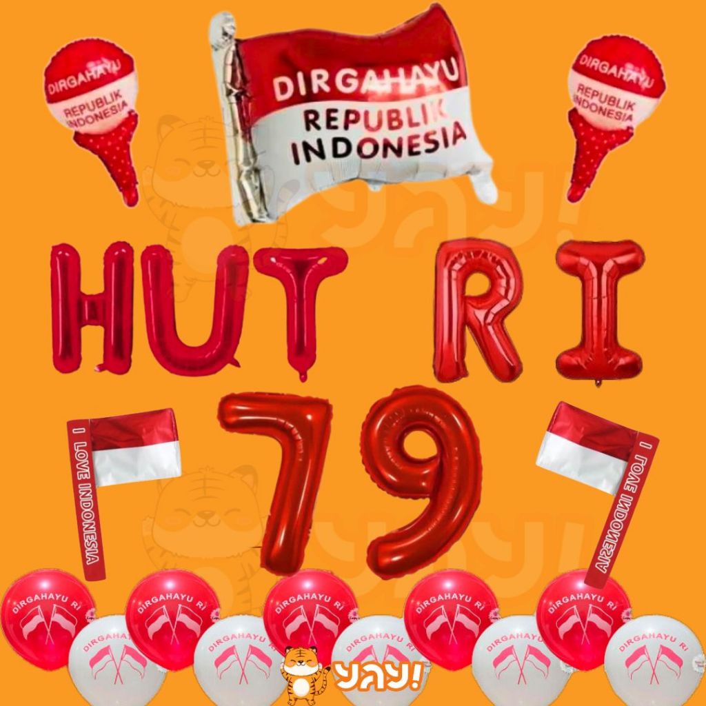 Jual YAY! PAKET SET LENGKAP BALON DIRGAHAYU RI TIRAI I LOVE INDONESIA ...
