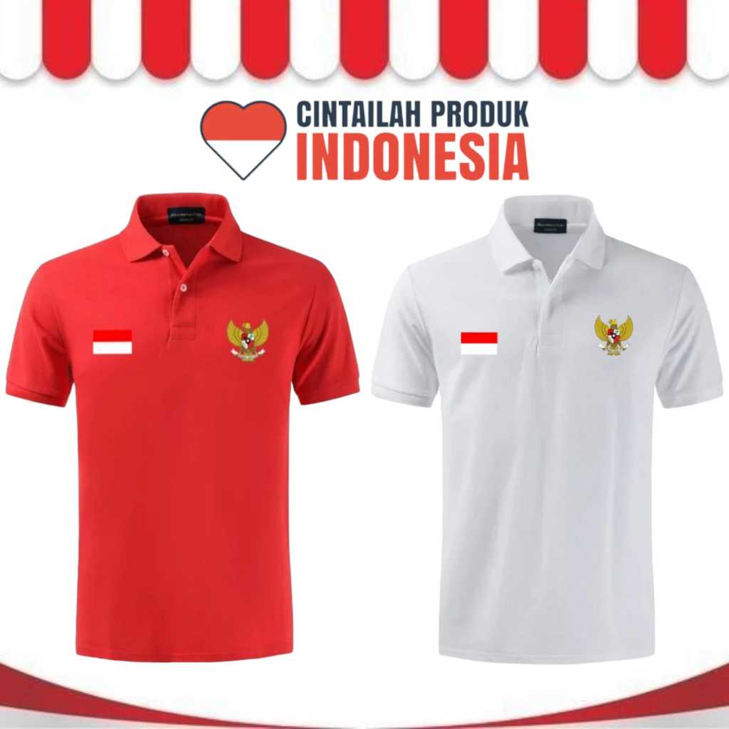 Jual Kaos Polo Garuda Indonesia / Baju Merah Putih Lengan Pendek ...