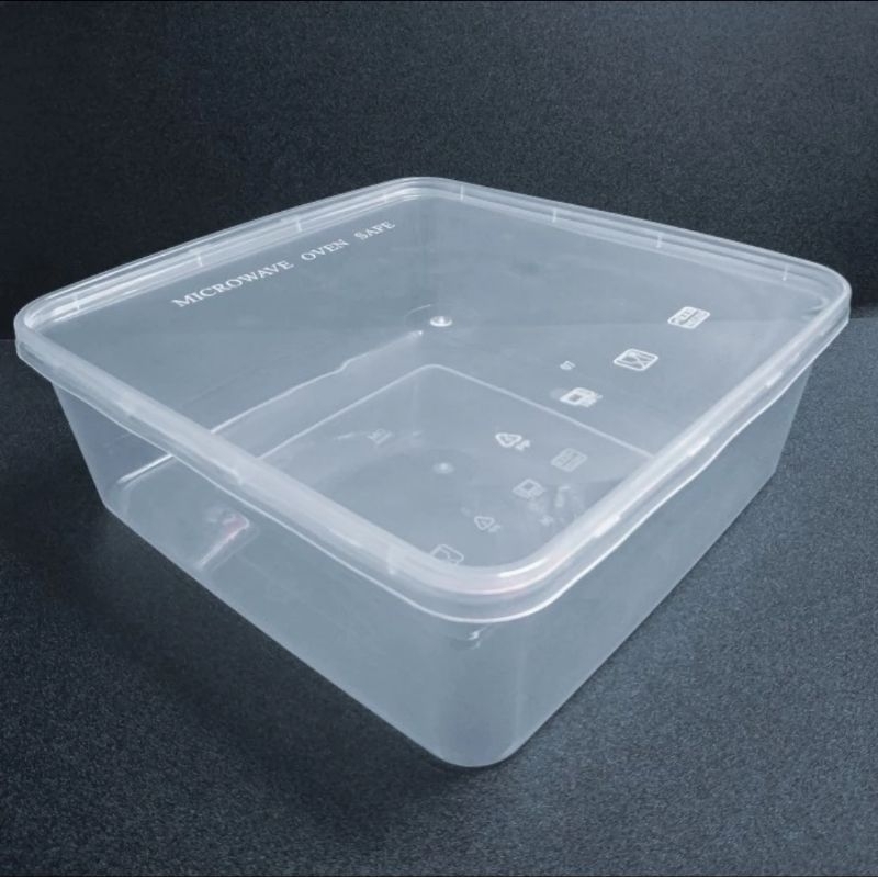 Jual Kotak Plastik 2000ml Thinwall SQ kotak 2000 ml box DM square | Shopee Indonesia