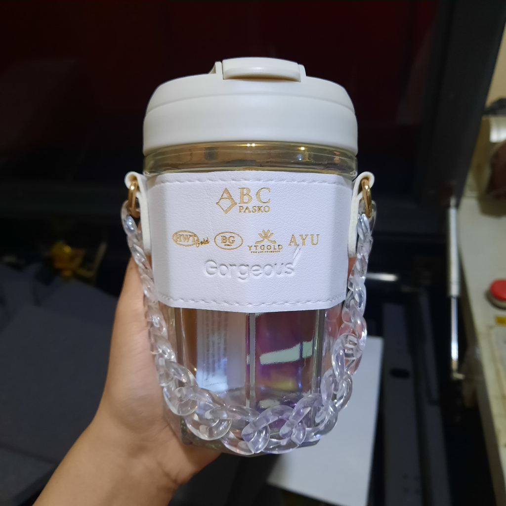 Jual GELAS POUCH GRAFIR GELAS TUMBLER KOPI 450ml GELAS CUSTOM GRAFIR ...