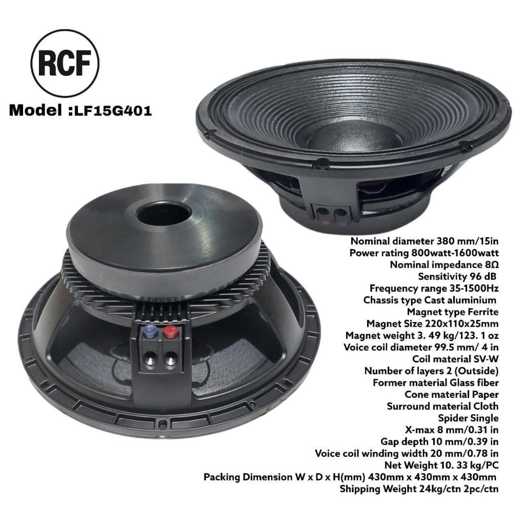 Jual SPEAKER COMPONENT RCF LF15G401 SPEAKER 15 INCH FULL RANGE 15G401 ...