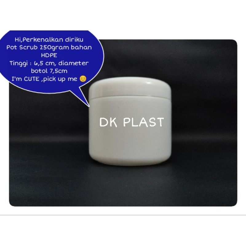 Jual Pot Scrub Jar 250gram Pot Lulur 250gram ISI 12 PCS HDPE Bulat ...