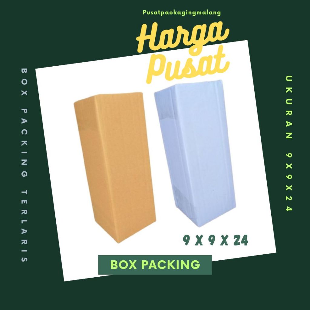 Jual Box 9x9x24 Kardus A1 Packing Karton Botol Dus Kotak Kemasan Obat ...