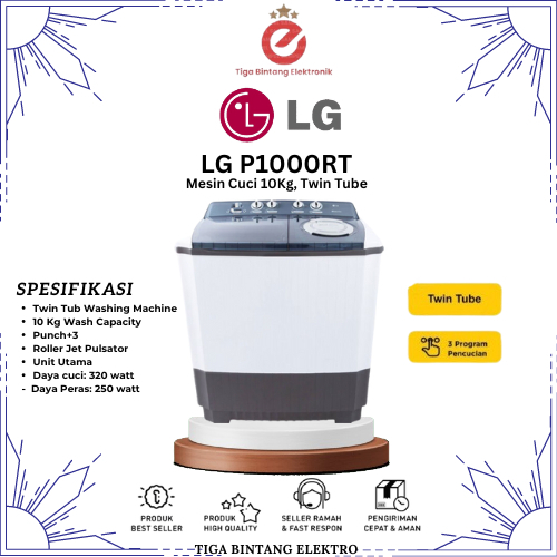 Jual MESIN CUCI 2 TABUNG LG P1000RT (10KG) | Shopee Indonesia