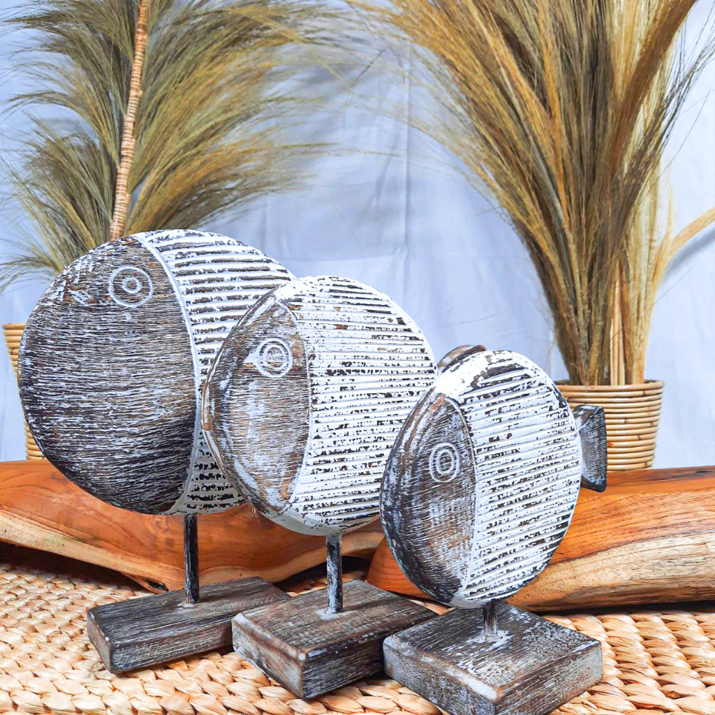 Jual Bali patung ikan kayu table statue interior toy figurine miniatur ...