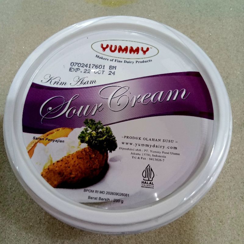 Jual SOUR CREAM YUMMY 250 GRAM / KRIM ASAM YUMMY | Shopee Indonesia