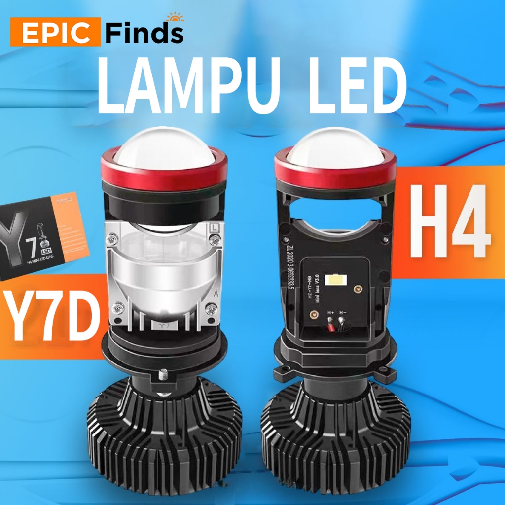 Jual Y7D Lampu Led Mobil Dan Motor H4 Mini Projie Y7D H4 50 Watt Import Super Terang | Shopee ...