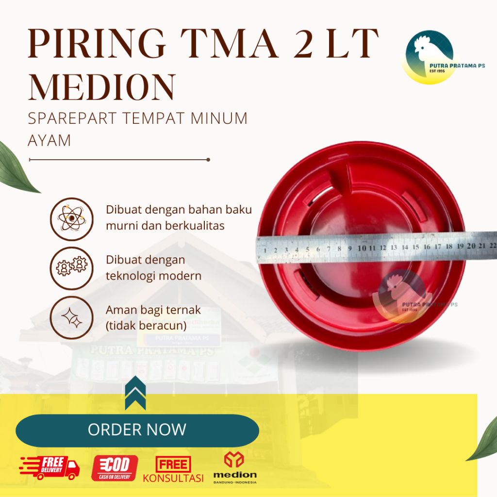 Jual [1 PCS] PIRING TMA 2 LITER Piringan Tempat Minum Ayam Medion ...