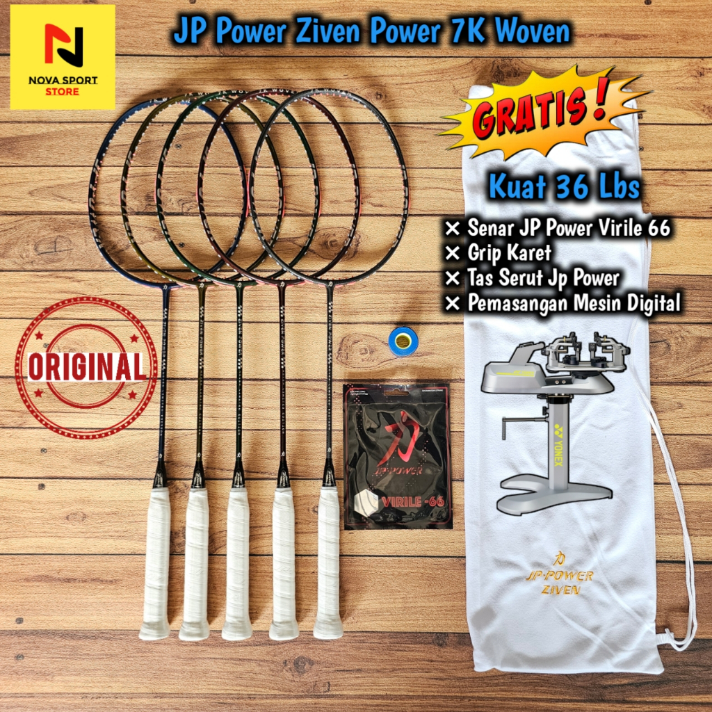 Jual Raket Badminton JP Power Ziven Power 7K Woven Limited Edition ...