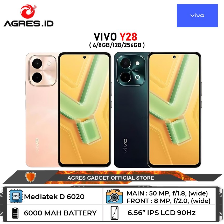 Jual Vivo Y28 6+128GB/8+128GB/256GB 44W FlashCharge+6000mAH, Dynamic Design, Dual Speaker ...