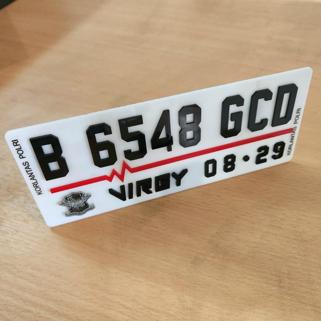 Jual Cetak Angka Nomor Motor Putih Glossy Akrilik Angka Timbul | Shopee ...