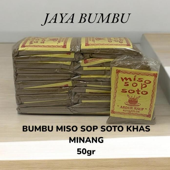 Jual JAYABUMBU - Bumbu MISO SOP SOTO Khas Minang 50gr Halal | Shopee ...