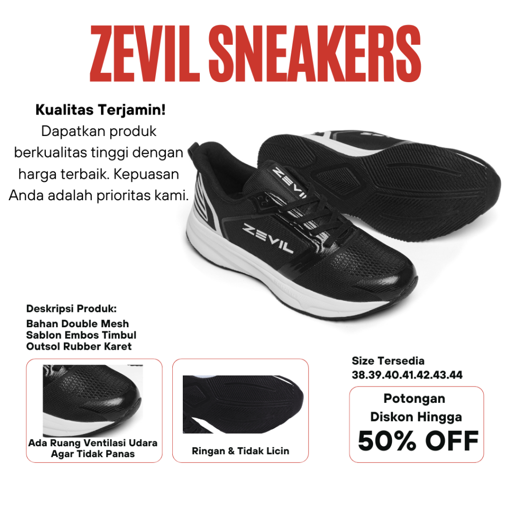Jual Sepatu Sneakers Kets Casual Lari Olahraga Running Terbaik Zevil Zenith lokal Original ...