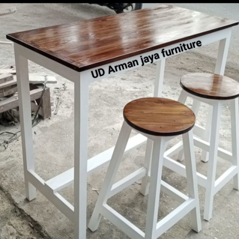 Jual meja makan bar +2 kursi bulat | Shopee Indonesia